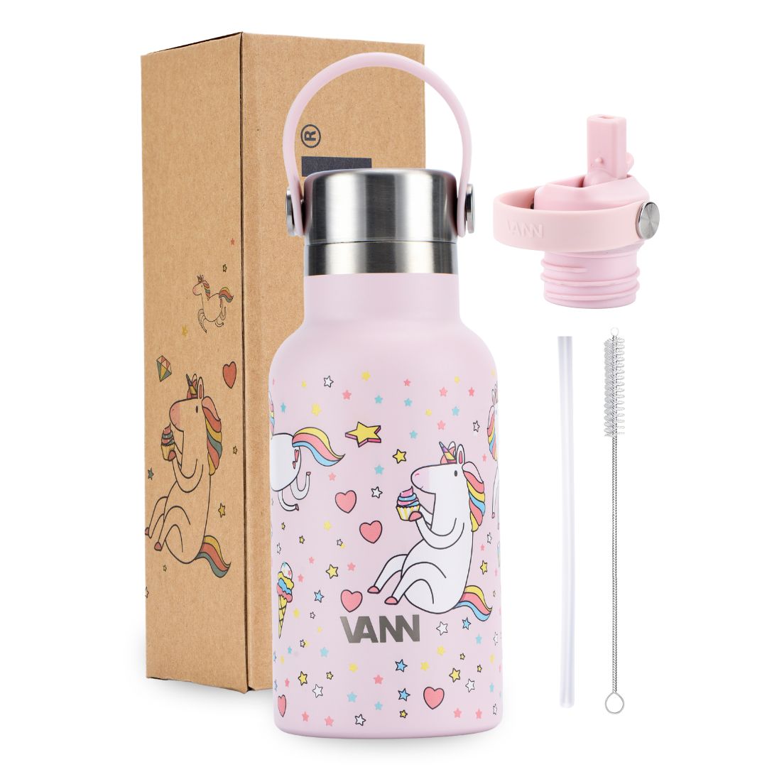 100% Stainless Steel Kids Drinking Bottle – Plastic-Free & Leak-Proof ...