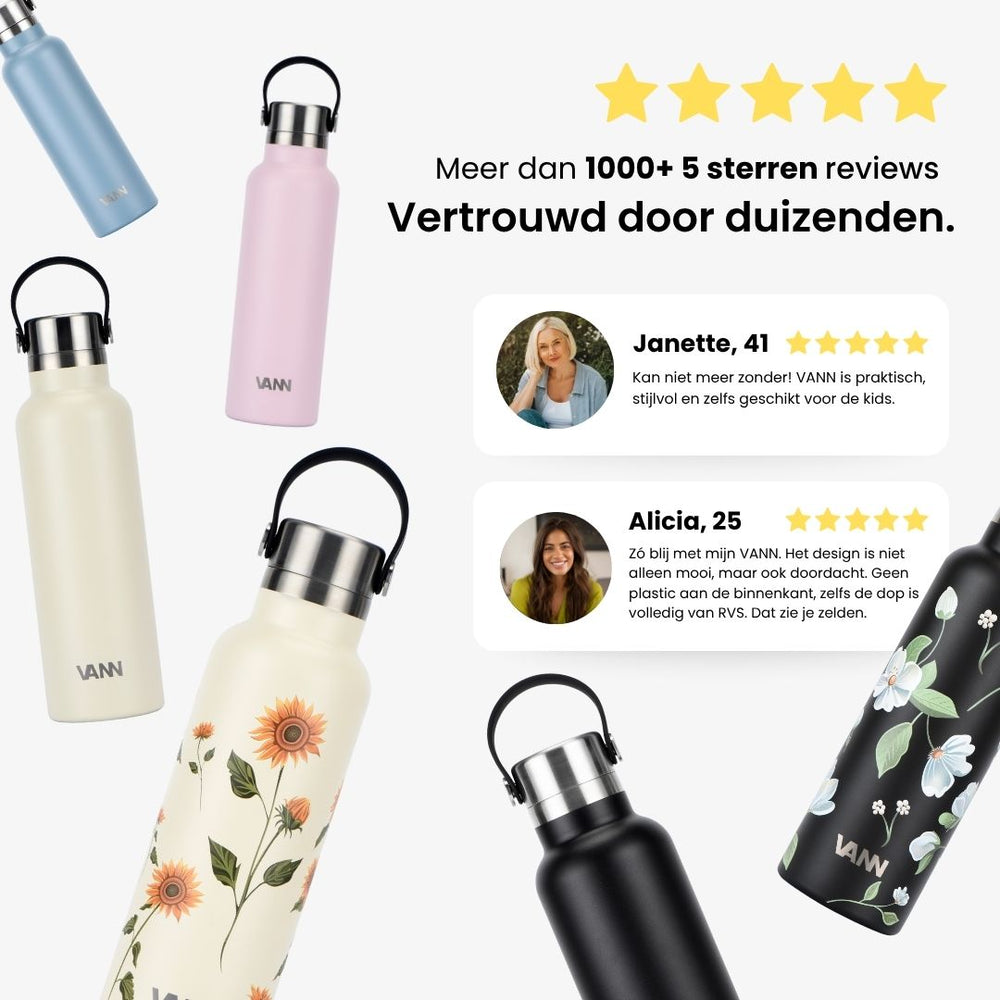 VANN Stainless Steel Water Bottle – 100% Plastic Free & Insulating ...